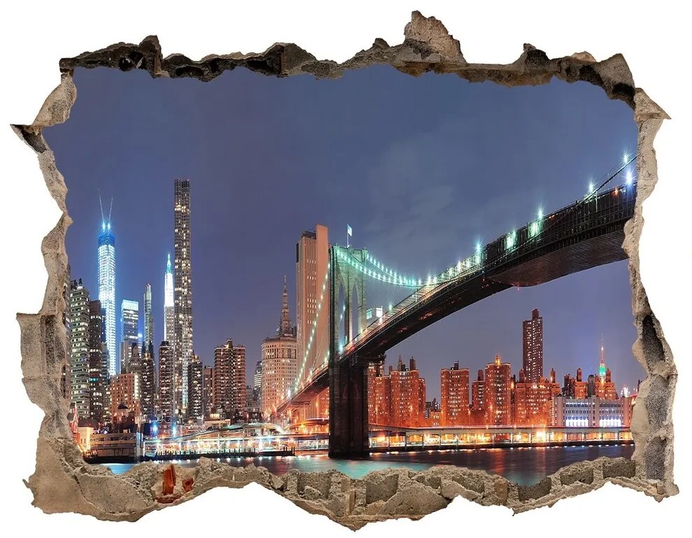 Wallmuralia Fototapeta díra na zeď 3D Manhattan New York 95x64 cm