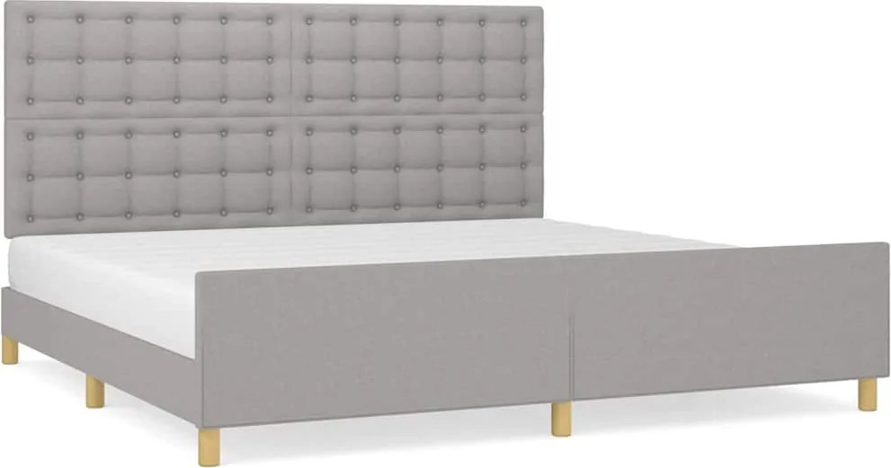 Rám postele bez matrace světle šedý 200 x 200 cm textil 3125405