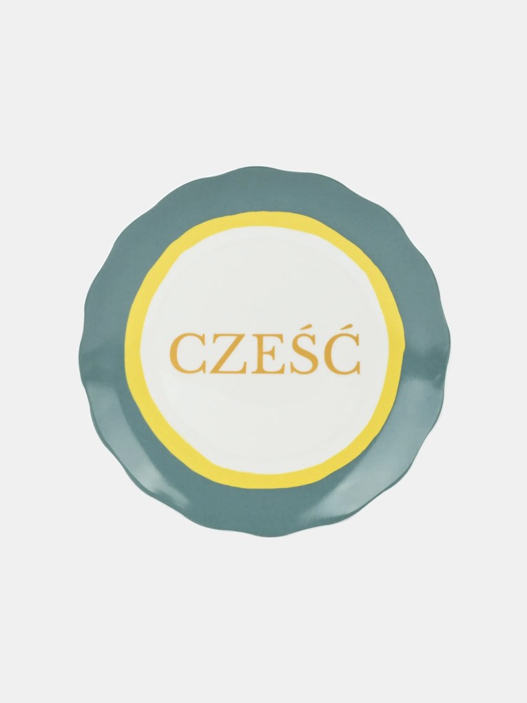 Sinsay - Keramický talíř s nápisem Cześć - vícebarevná