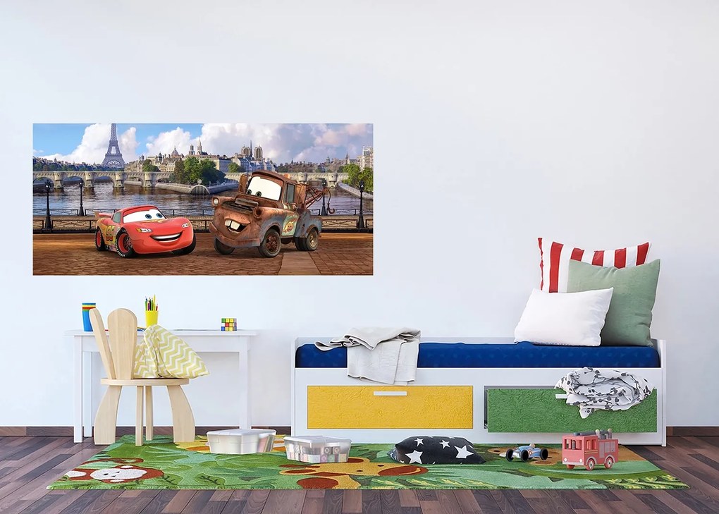 Dětská vliesová fototapeta na zed' Auta v Paříži, Disney | 202 x 90 cm | DFTDNH 5303