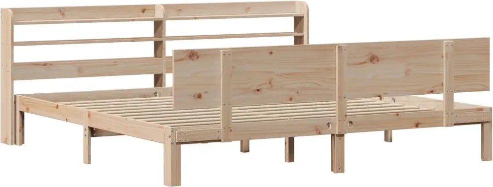 Rám postele s čelem 200 x 200 cm masivní borové dřevo 3306835