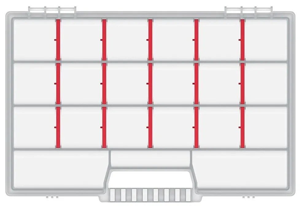 Kistenberg Plastový organizér 22 přihrádek NORT 290x195x35 červený