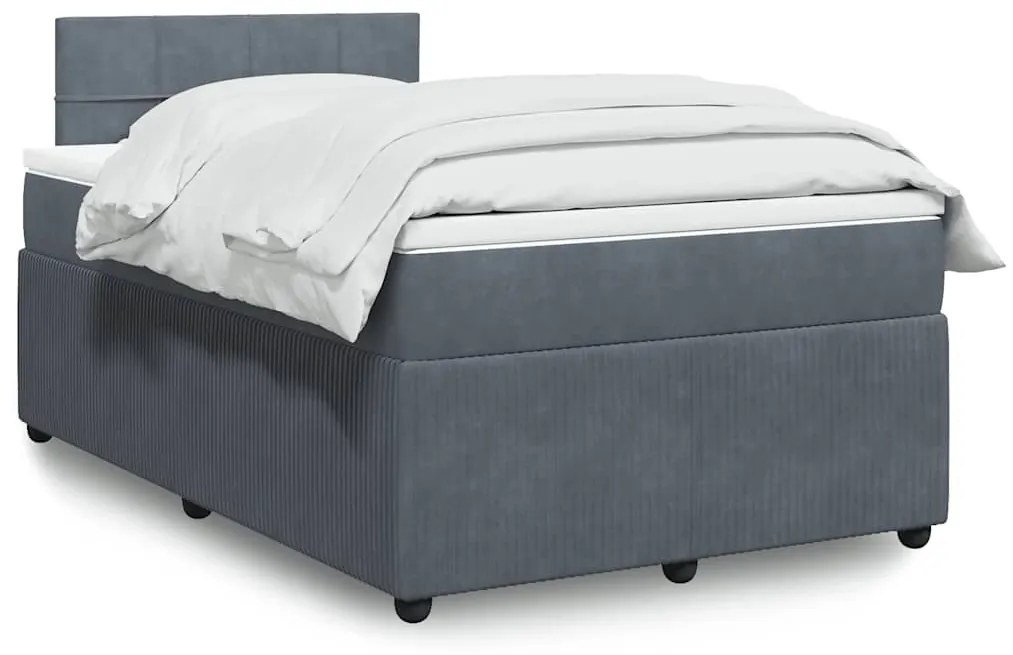 Box spring postel s matrací tmavě šedý 120x190 cm samet 3287687