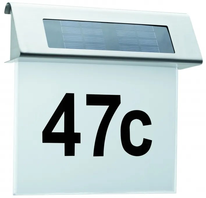 Paulmann 93765 Special Line Solar house number, solární osvětlení domovního čísla, 1x0,2W LED, 23x22cm, IP44