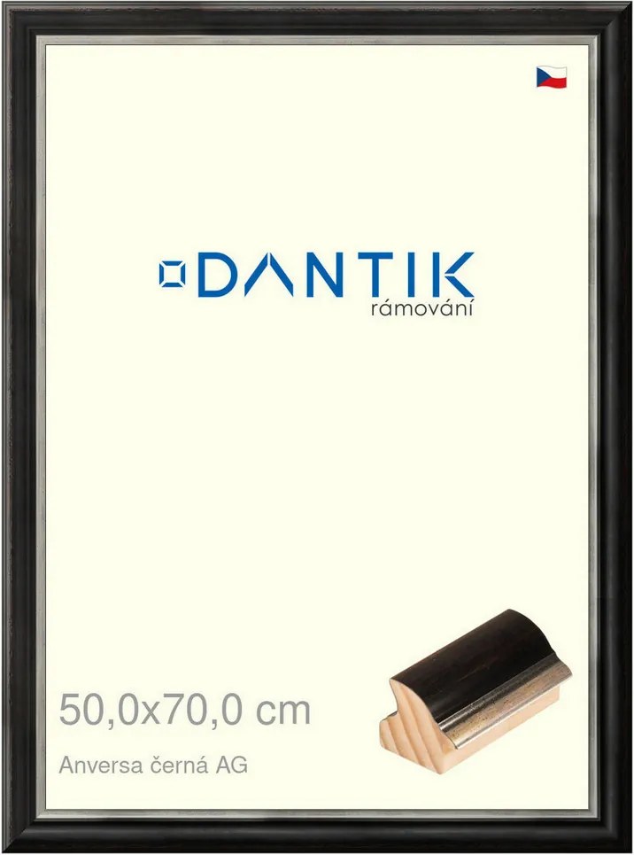 DANTIK rámeček 50x70 | ANIVERSA černá AG (Plexi Čiré)