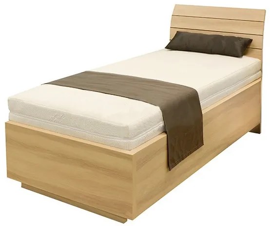 Ahorn Salina Basic jednolůžková postel s úložným prostorem Dekor: Dub černý, Rozměr: 140 x 200 cm
