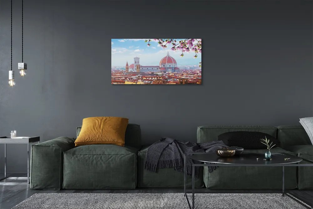 Obrazy na plátně Itálie katedrála panorama v noci 120x60 cm