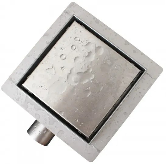 Nerezový sprchový žlábek T02 Podlahový odtok pro sprchový kout13,5 x 13,5 cm - včetně krytu odtoku