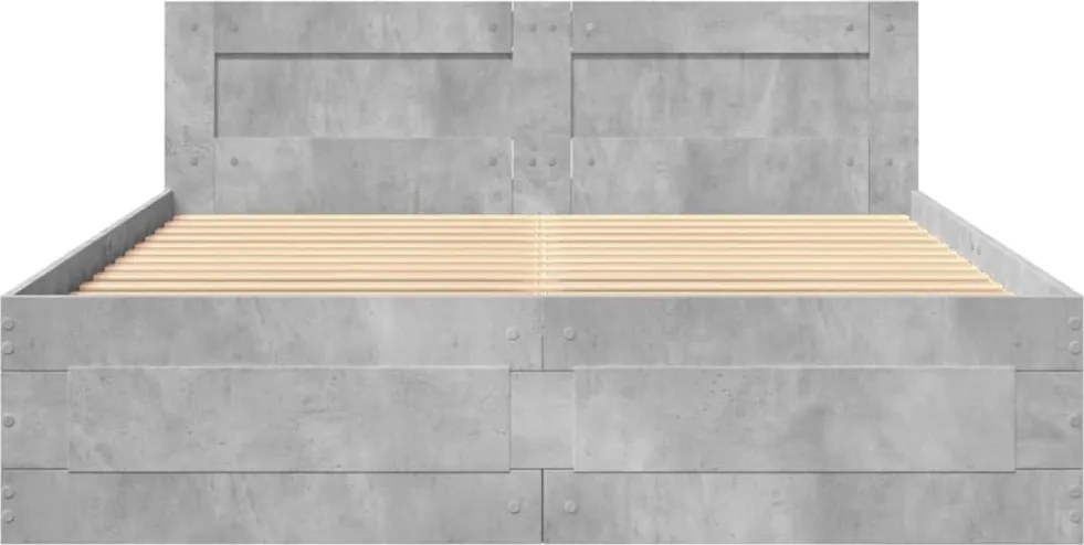 Rám postele s čelem betonově šedý 120 x 190 cm kompozitní dřevo 3295607