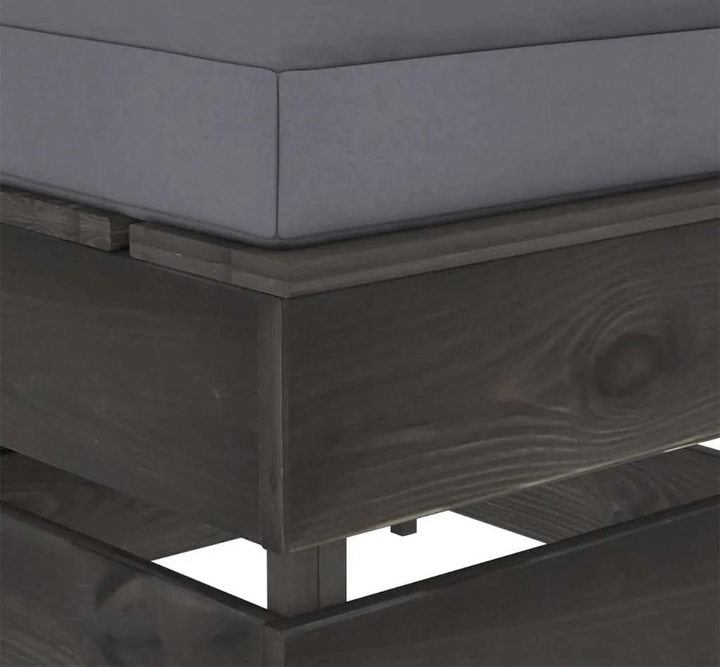 vidaXL Dílčí taburet s poduškou šedě impregnované dřevo [3074524] Barva: antracitová a hnědá