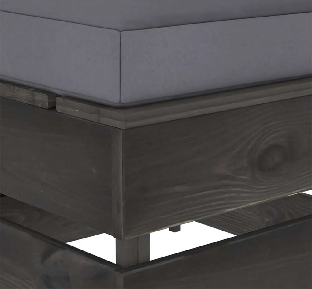 vidaXL Dílčí taburet s poduškou šedě impregnované dřevo [3074524] Barva: Krémová a šedá
