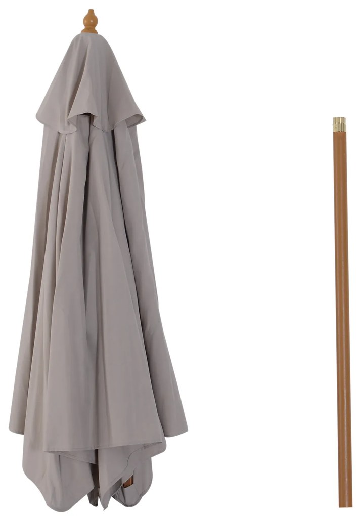 Outsunny Slunečník Outsunny, zahradní slunečník, 3 patra, ochrana proti slunci, bambus 180/㎡ polyester, šedý, Ø2,5 x 2,3 m | Aosom
