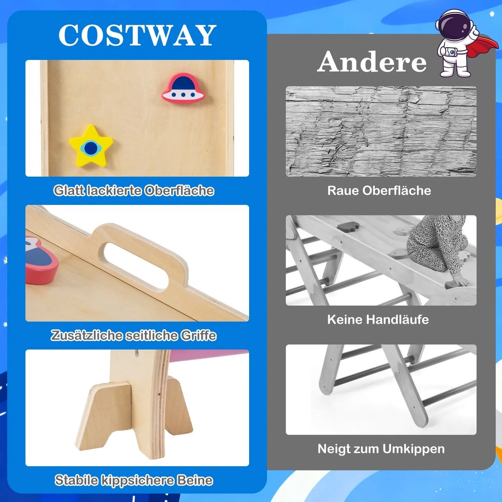 Costway 9 v 1 Montessori prolézačka sada s lezeckým obloukem a horolezeckým