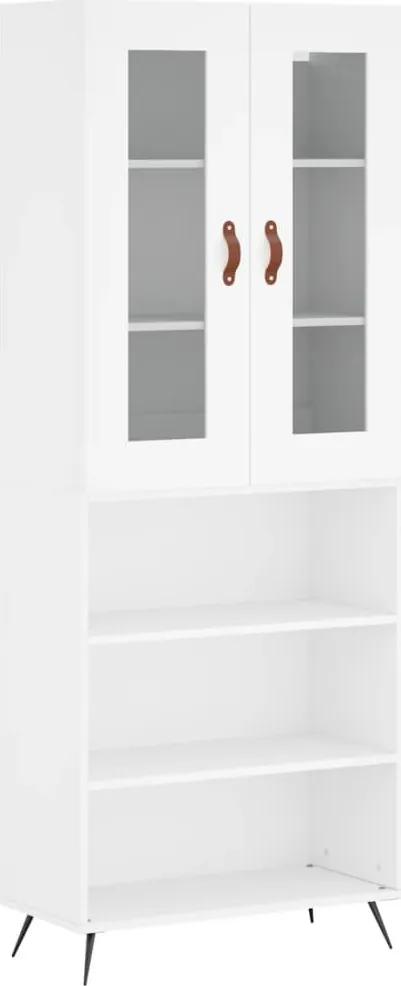 vidaXL Skříň highboard 69,5 x 34 x 180 cm kompozitní dřevo [3198697] Barva: bílá s vysokým leskem
