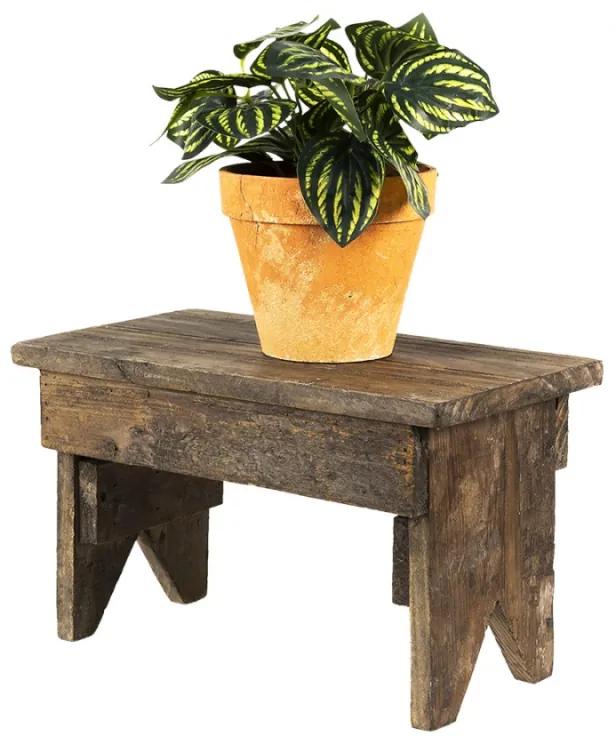 Dřevěná dekorační antik stolička na květiny – 34x19x20 cm