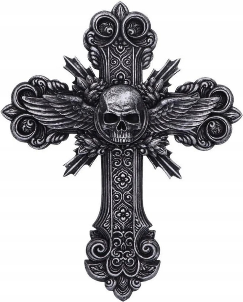 Crucifix Cross Skull Nástěnná Ozdoba Originál