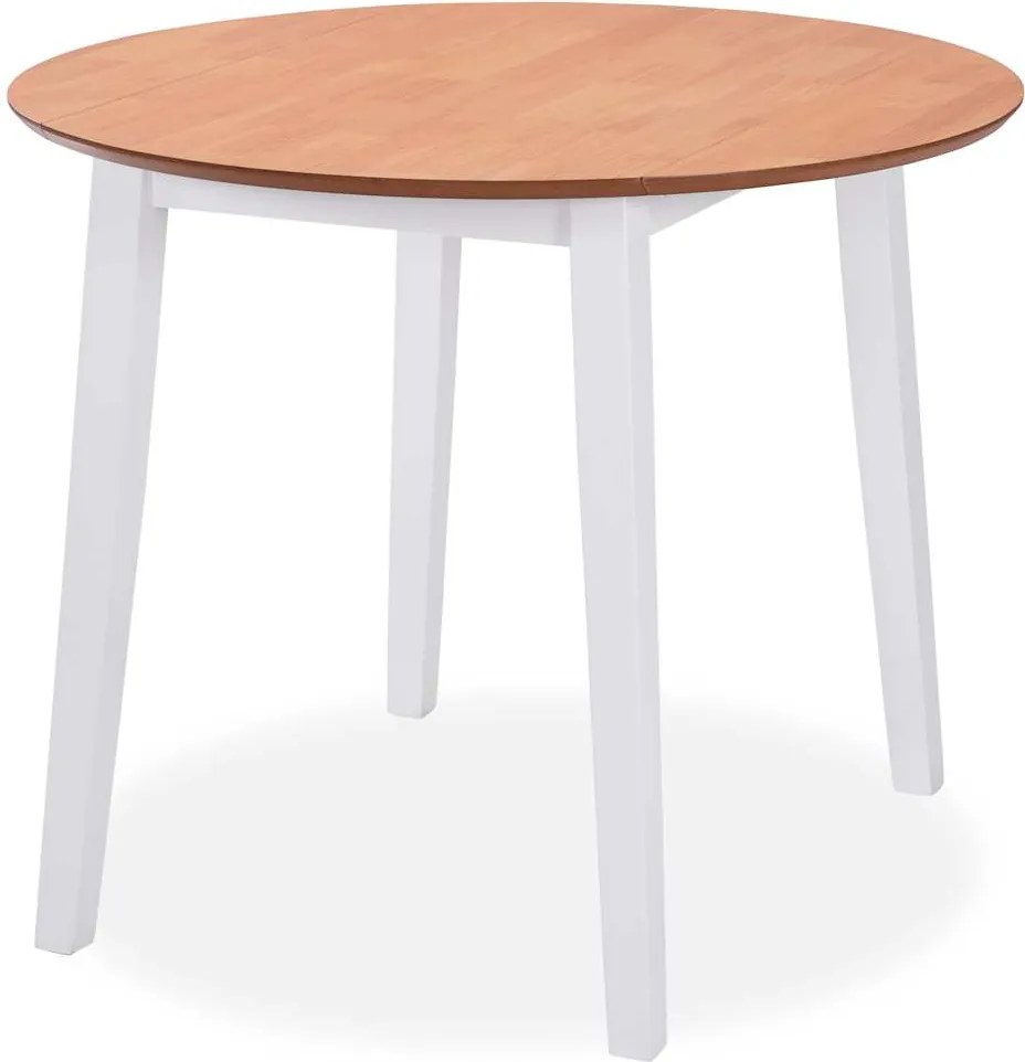 Jídelní set 3 kusy, MDF a kaučukovníkové dřevo, bílý 274942