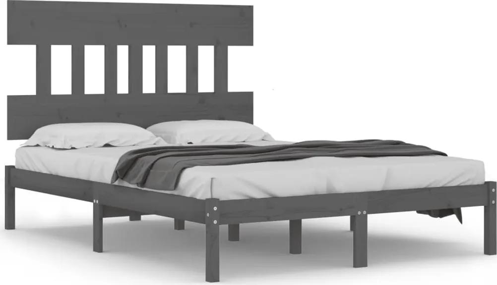 vidaXL Rám postele masivní dřevo 120 x 200 cm [3104735] Barva: Šedá