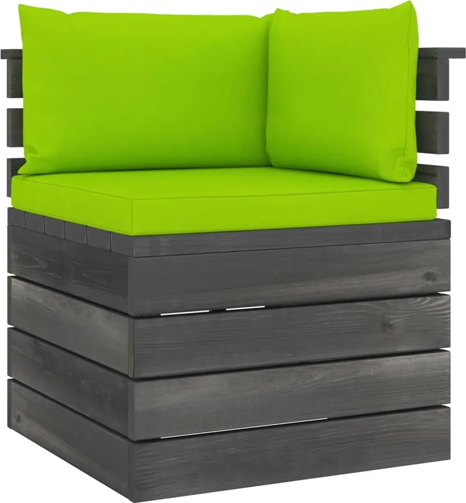 vidaXL 6dílná zahradní sedací souprava z palet + podušky borové dřevo [3061910] Barva: Zelená