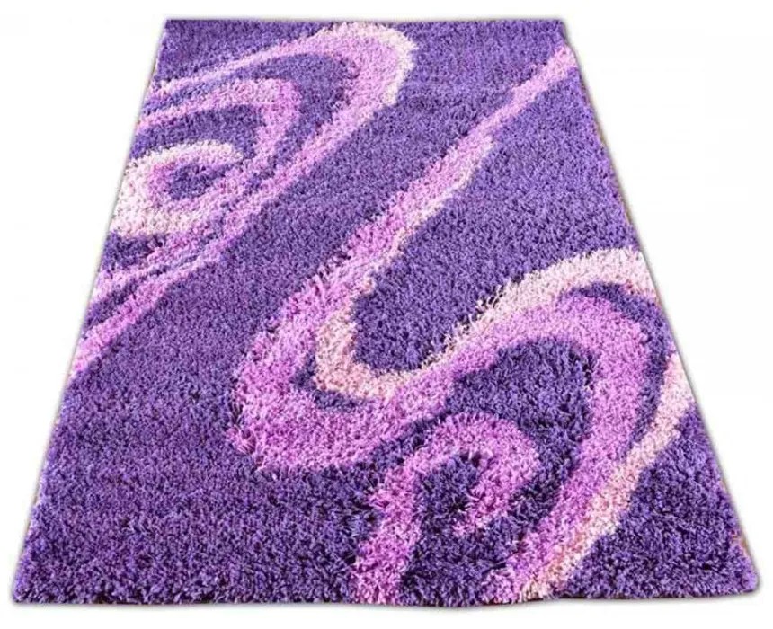 Kusový koberec Shaggy vlas 50 mm Ronda fialový, Velikosti 200x290cm