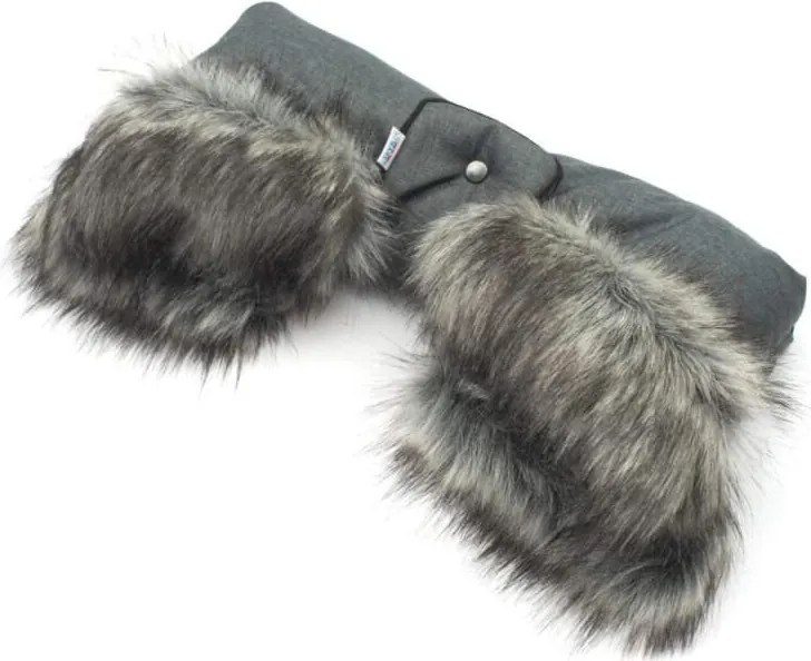 Rukávník na kočárek 2v1 New Baby s kožešinkou graphite