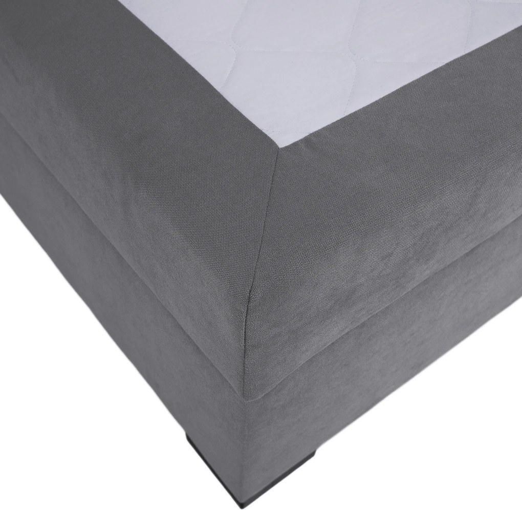 Boxspringová pocketová postel, 200x200, šedá, APRIL