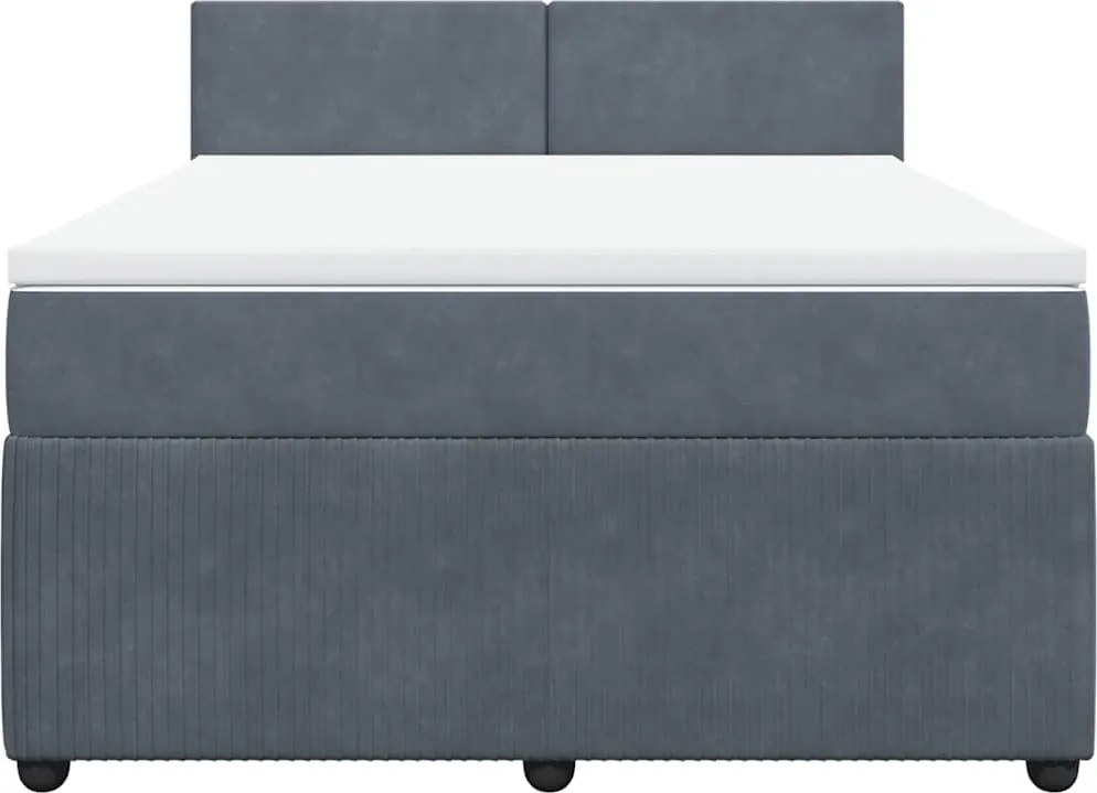 Box spring postel s matrací tmavě šedá 140x200 cm samet 3290053