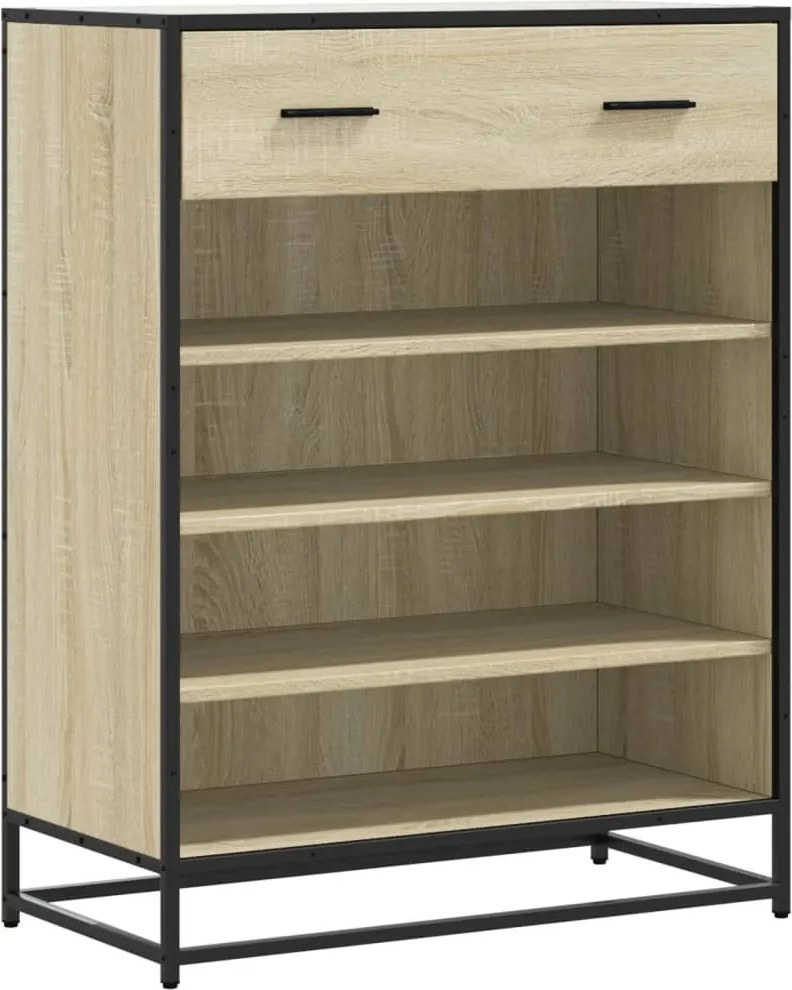 Botník dub sonoma 75 x 38 x 97,5 cm kompozitní dřevo a kov 3300876