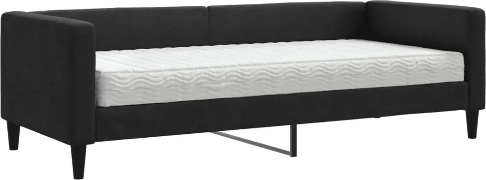 Válenda s matrací černá 80 x 200 cm textil 3196557