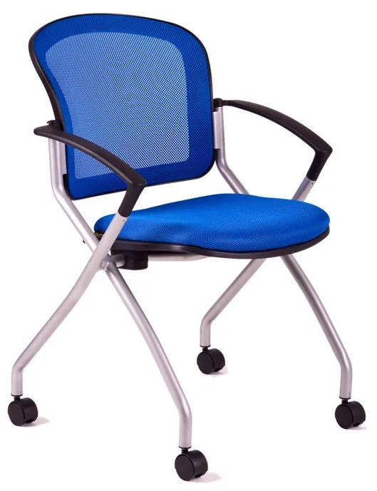 Office Pro Jednací židle s kolečky METIS - DK 90, modrá
