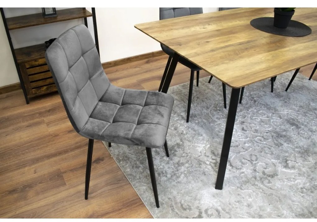 Supplies moderní skandinávská židle KARA - tmavě šedý samet
