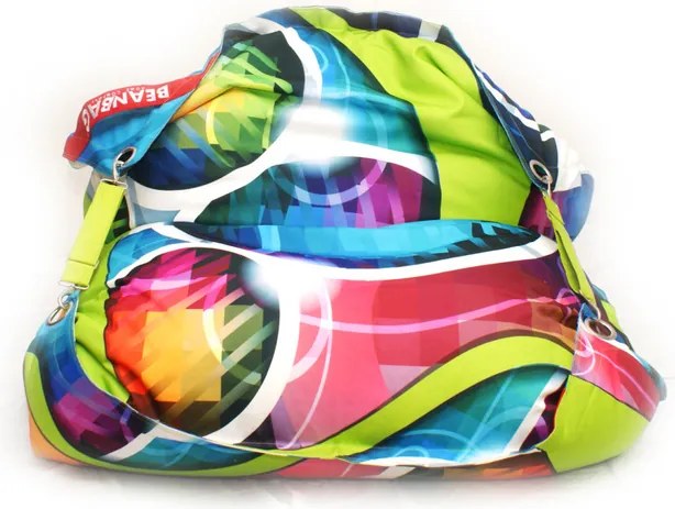 BeanBag Designový sedací vak 189x140 Abstrakt s popruhy