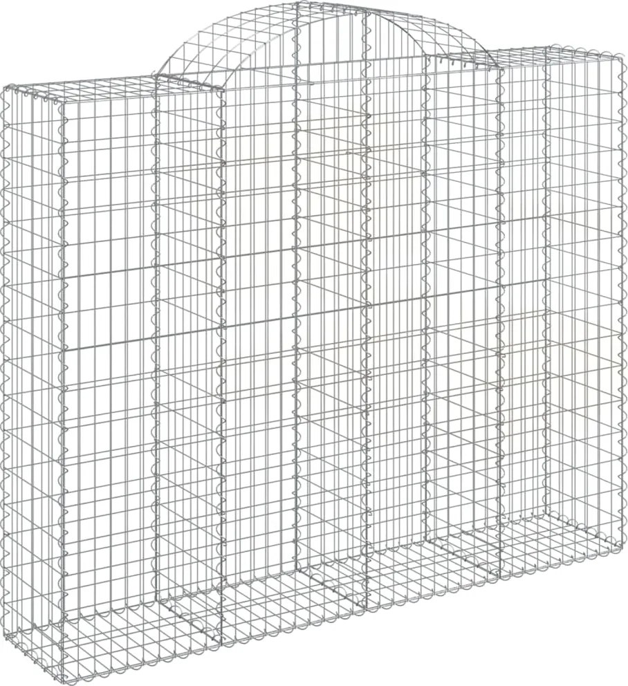 Klenuté gabionové koše 3 ks 200x50x160/180cm pozinkované železo 3146384