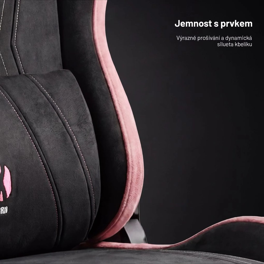 Látková herní židle Normal Size, černo-růžová: Diablo X-Horn 2.0 Akira Pink