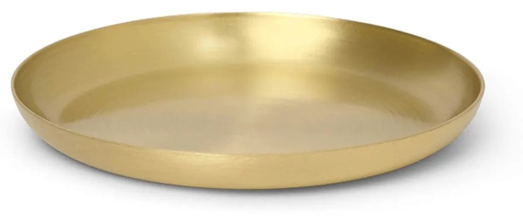 ferm LIVING Kulatý tácek Basho Brass Ø9.5 cm, zlatá barva, kov