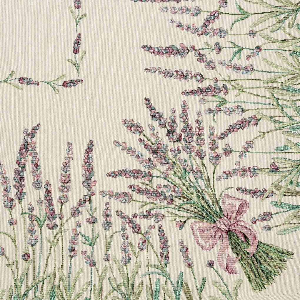 GOBELÍNOVÝ UBRUS LAVENDER 100X100 CM VZOROVANÝ