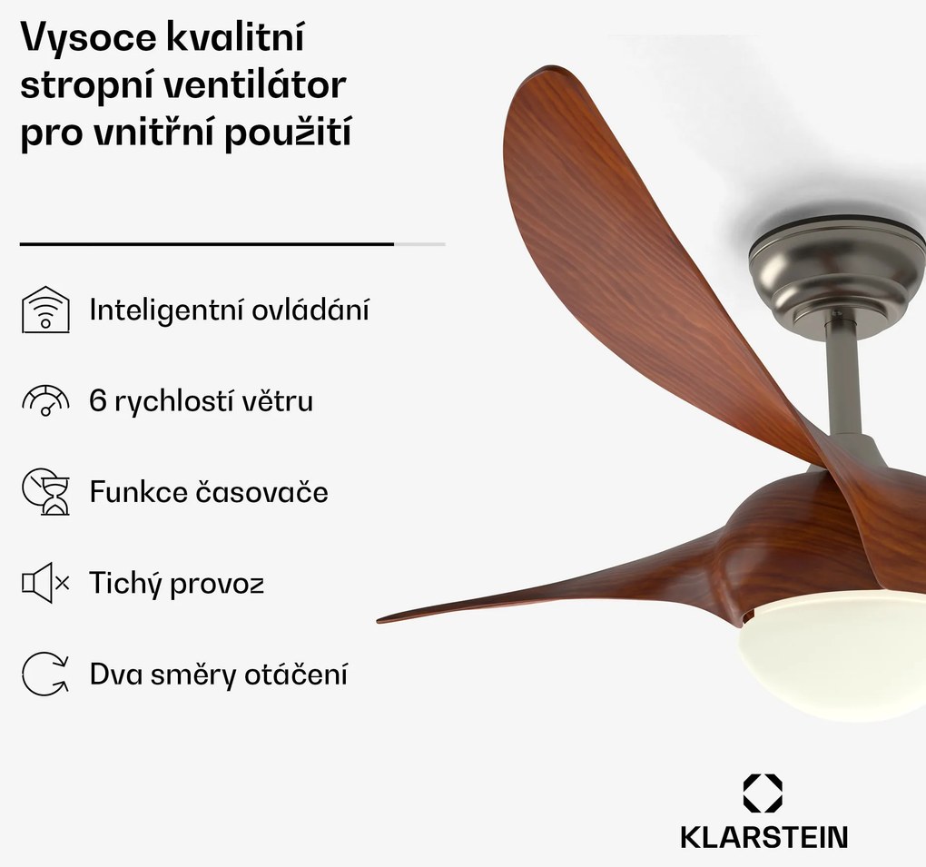 Klarstein Stropní ventilátor Monteverde s stmívatelným světlem