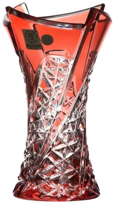 Váza Fan, barva rubín, výška 155 mm