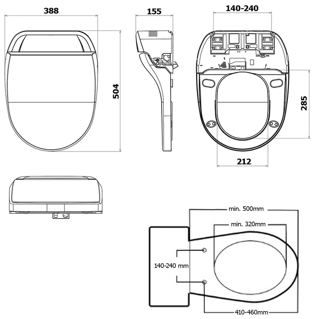 Sapho USPA LUX elektronický bidet s dálkovým ovládáním, bílá UB-6635RU