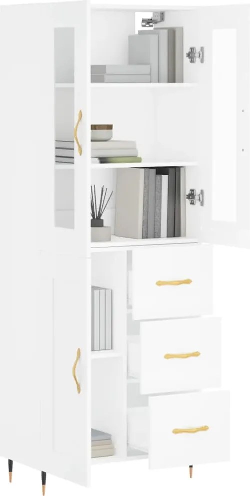 Skříň highboard bílá 69,5 x 34 x 180 cm kompozitní dřevo 3198641