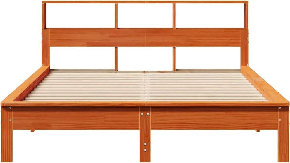Postel bez matrace voskově hnědá 150 x 200 cm masivní borovice 3309736