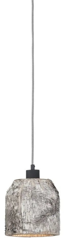 Stropní lustr Aspen z břízy velikost: S - 1 stínidlo, barva stínidla: šedá