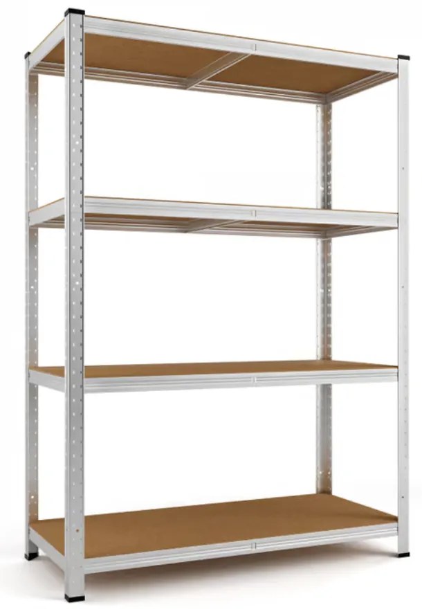 Regál s vysokou nosností HEAVY, max. 700 kg, 90x40x160cm, stříbrná Monzana