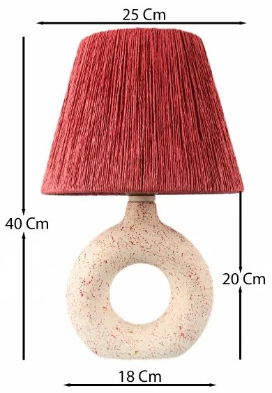 Stolní lampa 1xE27/40W/230V bílá/červená
