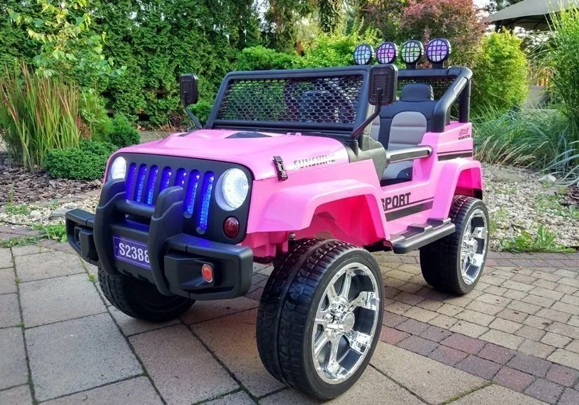 LEAN CARS Elektrické autíčko Jeep S2388 růžové 4x45W
