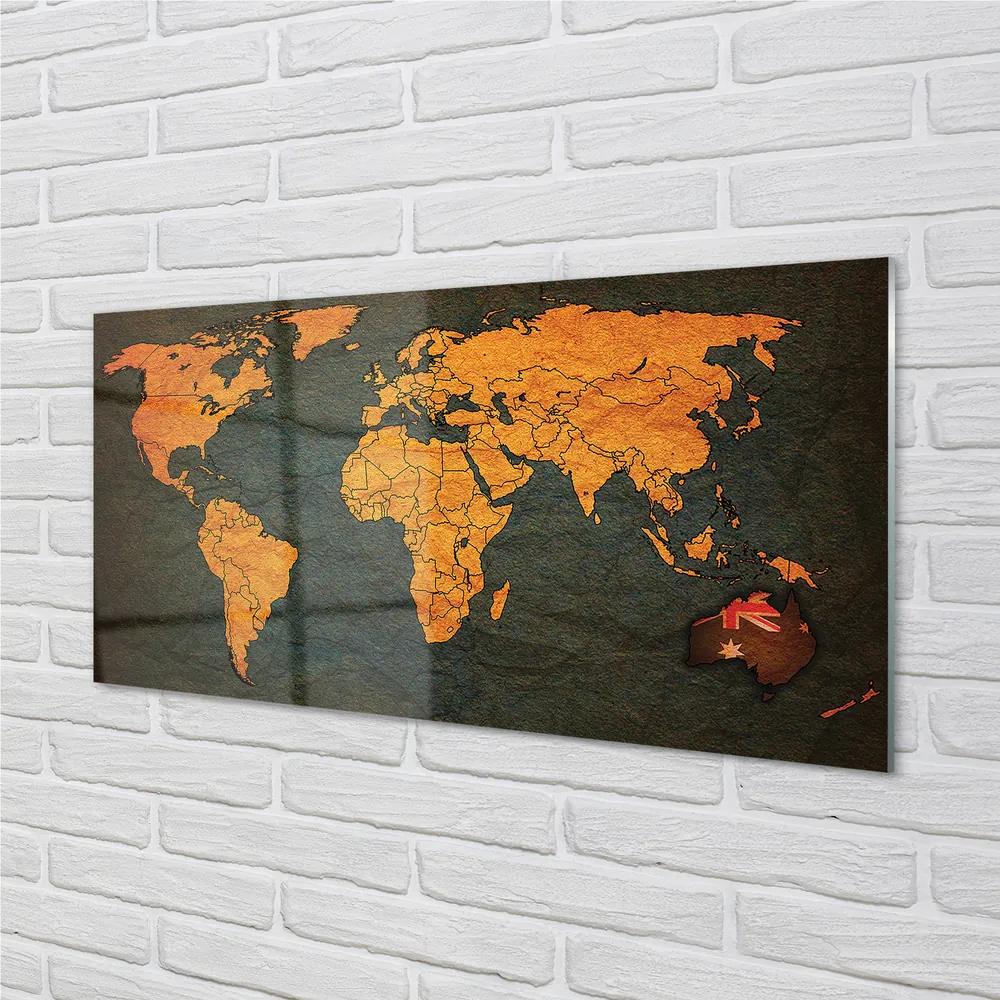 akrylový obraz gold mapa 125x50 cm