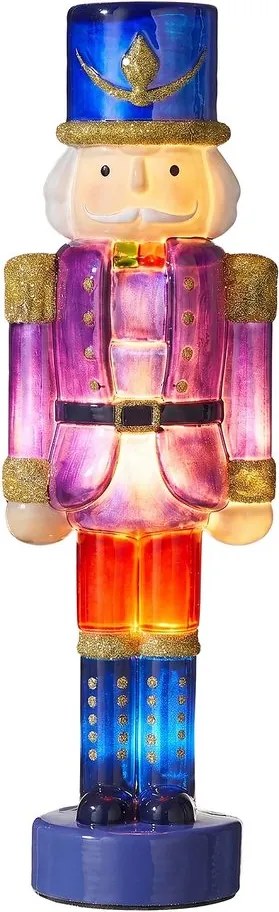 X-MAS LED Louskáček skleněný 30 cm - fialová