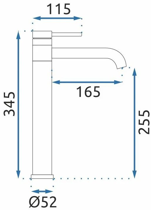 Umyvadlová baterie REA LUNGIS, Gun Grey, vysoká