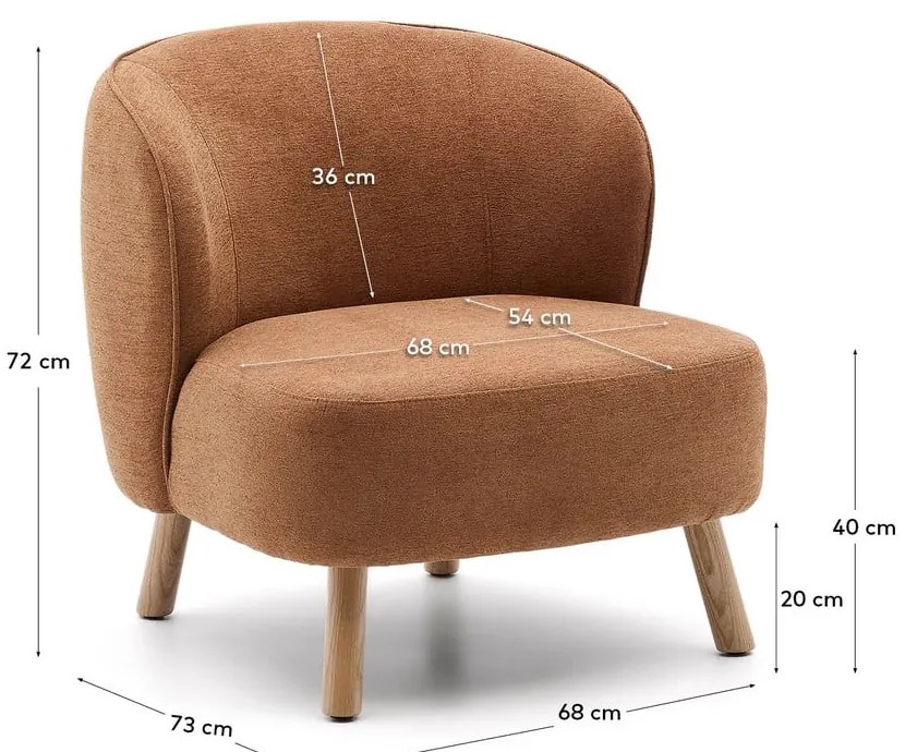 Žinylkové křeslo v terakotové barvě Ulit – Kave Home