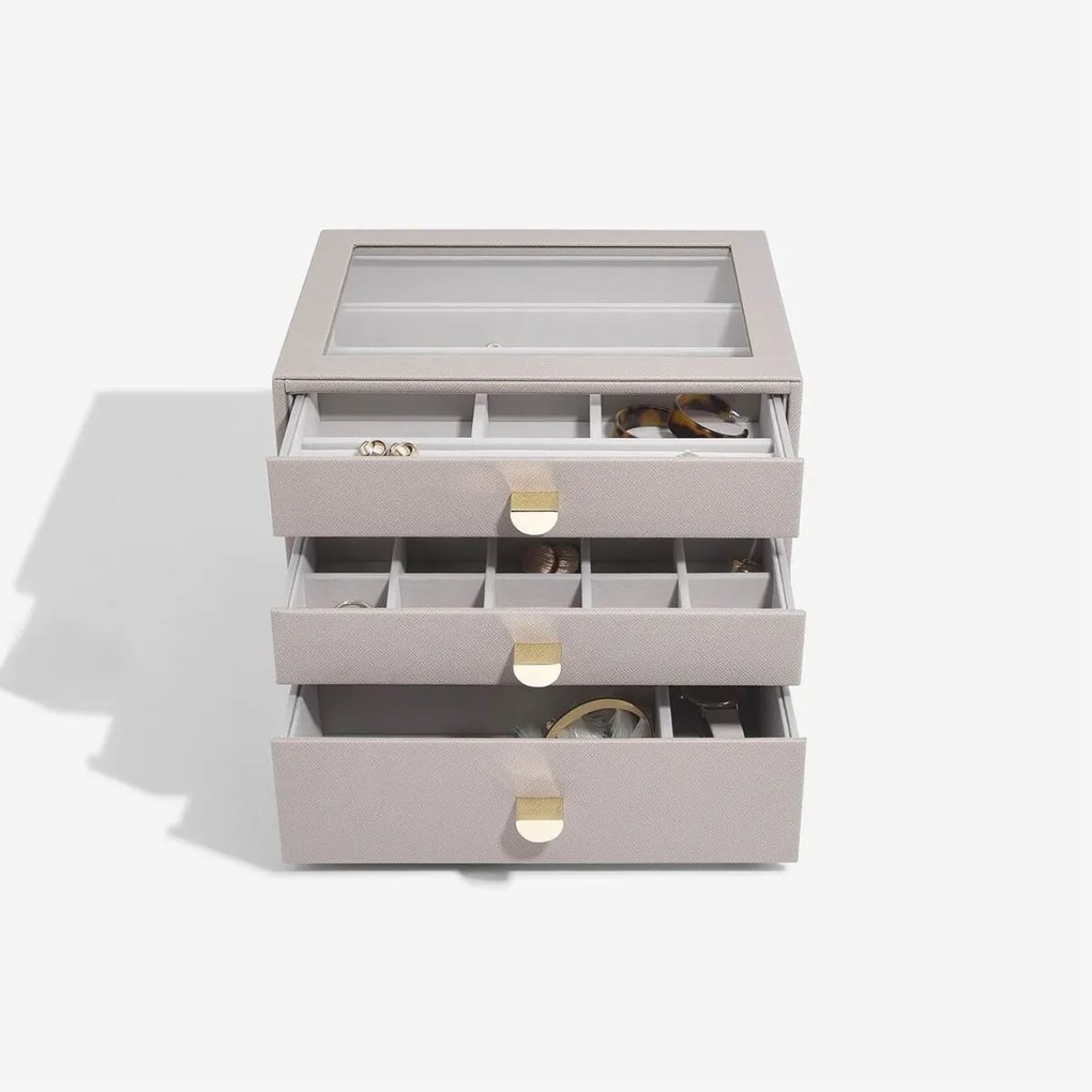 Šperkovnice se šuplíky 3 v 1 Stackers Taupe Classic Drawers | šedobéžová 75886